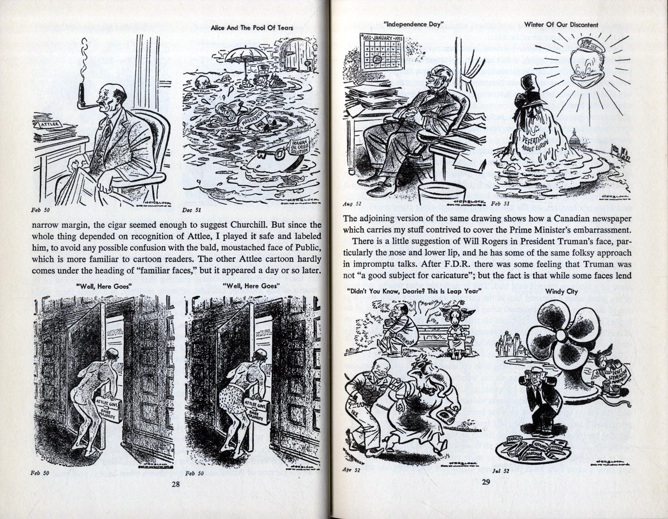 HERBLOCK (herbert Block) cartoons from the Herblock Book 1952