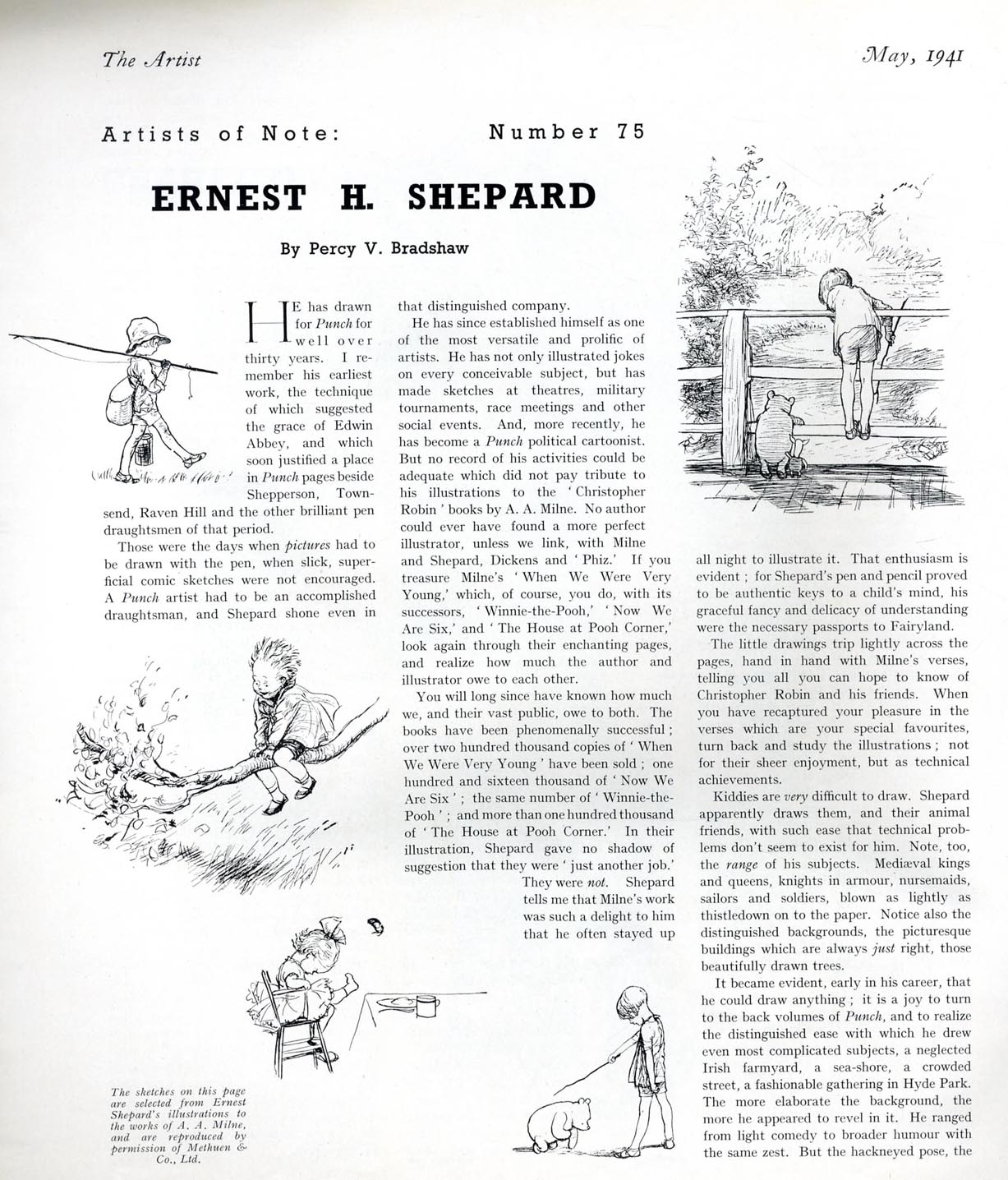 E.H.Shepard, Artist Magazine 1941